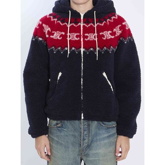 Celine | Jackets & Coats | Celine Men Fair Isle Triomphe Hooded Jacket ...